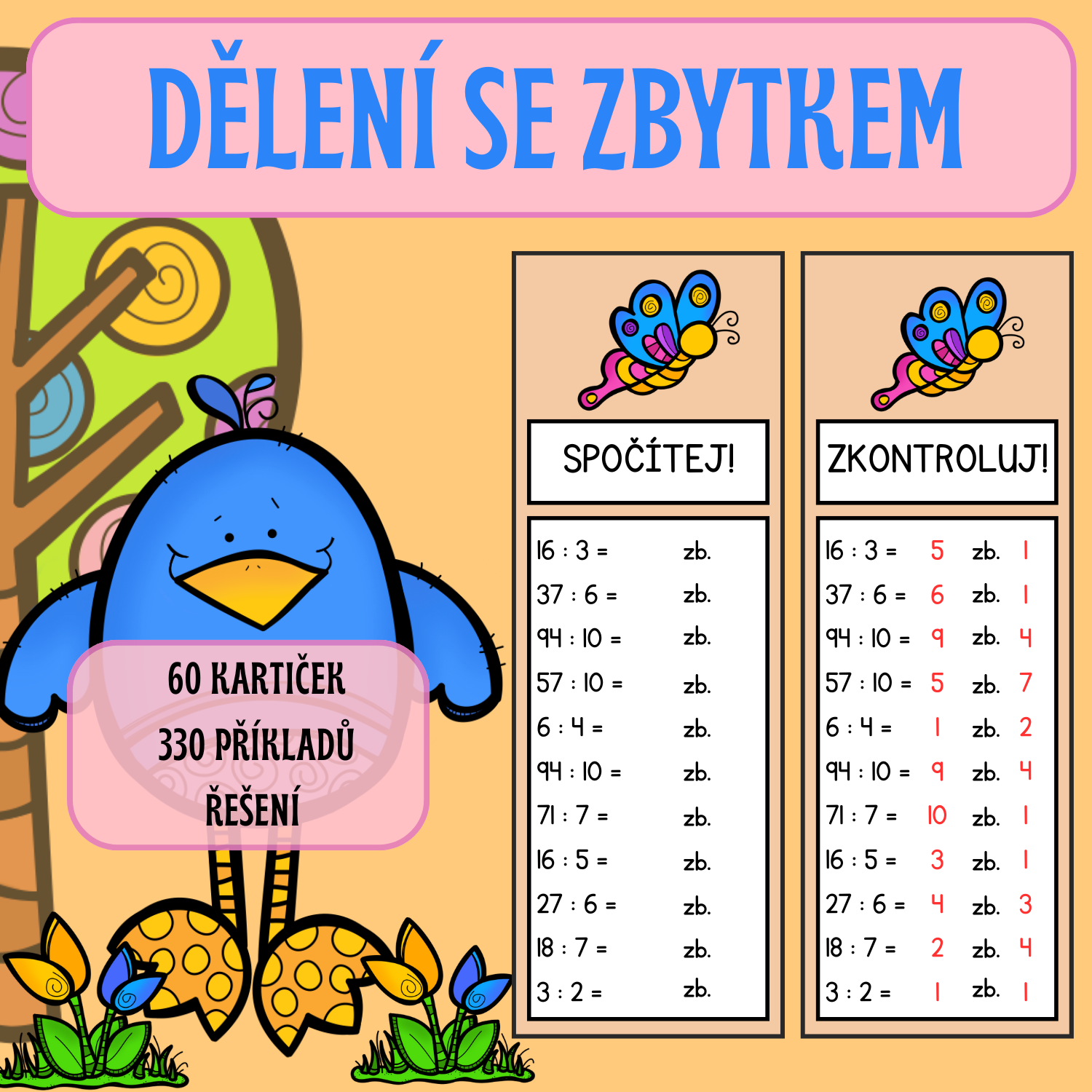 JARNÍ DĚLENÍ SE ZBYTKEM - Matematika | UčiteléUčitelům.cz
